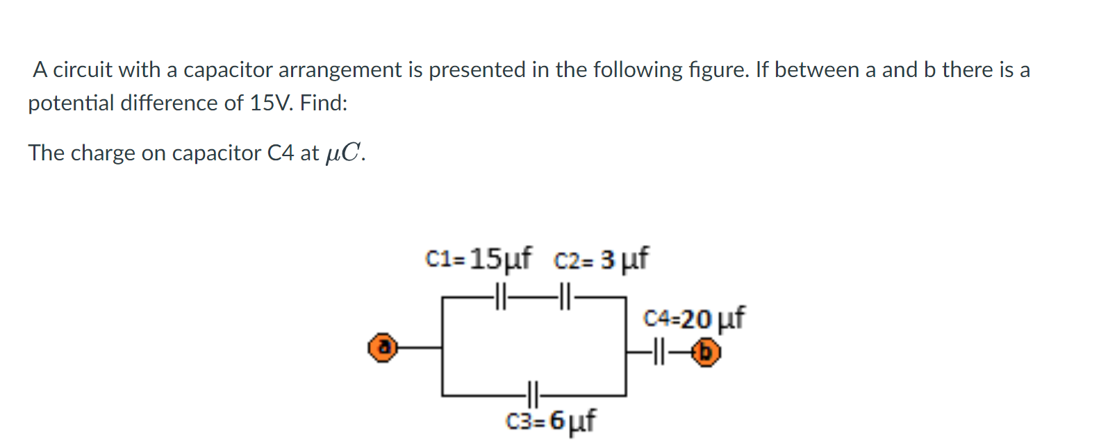 Solved A circuit with a capacitor arrangement is presented | Chegg.com