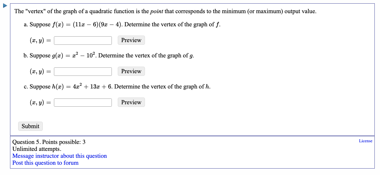 solved-the-vertex-of-the-graph-of-a-quadratic-function-is-chegg