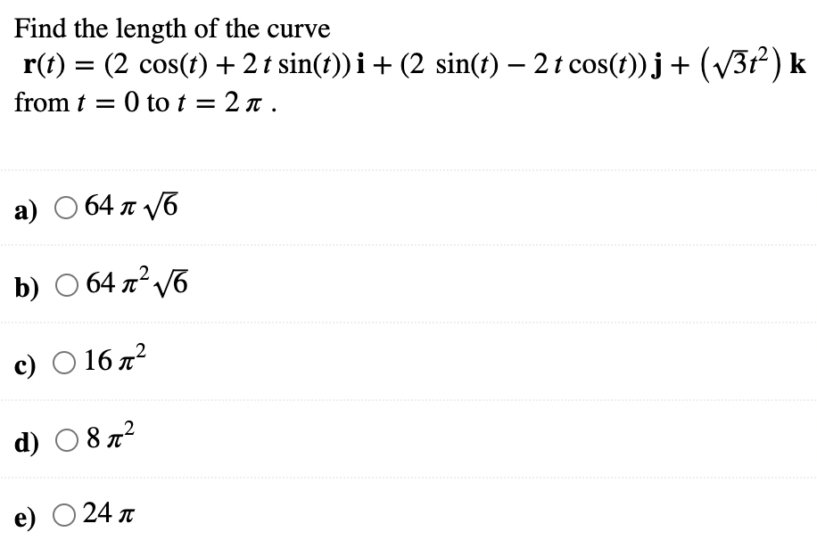 Solved Find the length of the curve r(t) = (2 cos(t) + 2t | Chegg.com