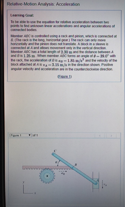 Solved Relative Motion Analysis Acceleration Learning Goal