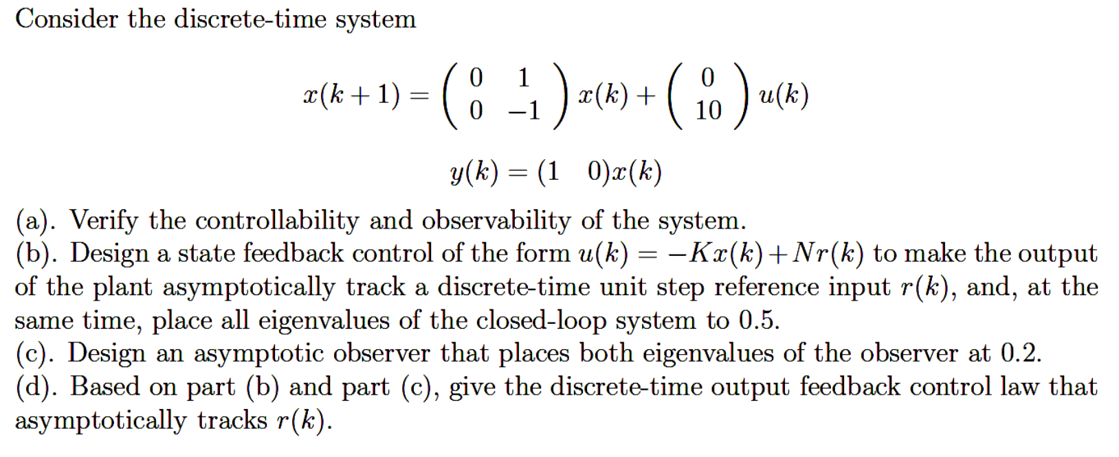 Consider the discrete-time system | Chegg.com