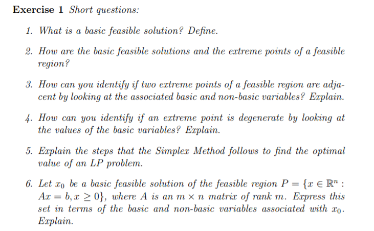 Solved Exercise 1 Short questions: 1. What is a basic | Chegg.com