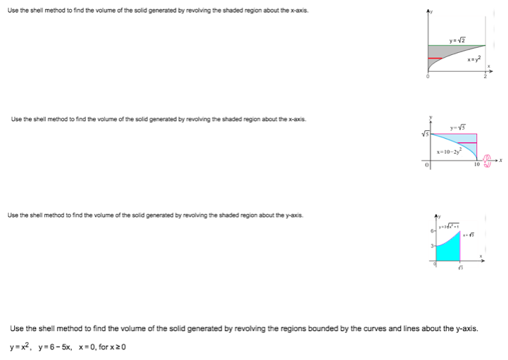 Solved Use the shell method to find the volume of the solid | Chegg.com