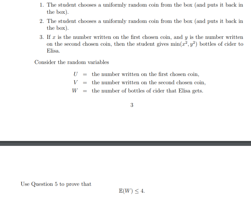 Solved 1. The student chooses a uniformly random coin from | Chegg.com