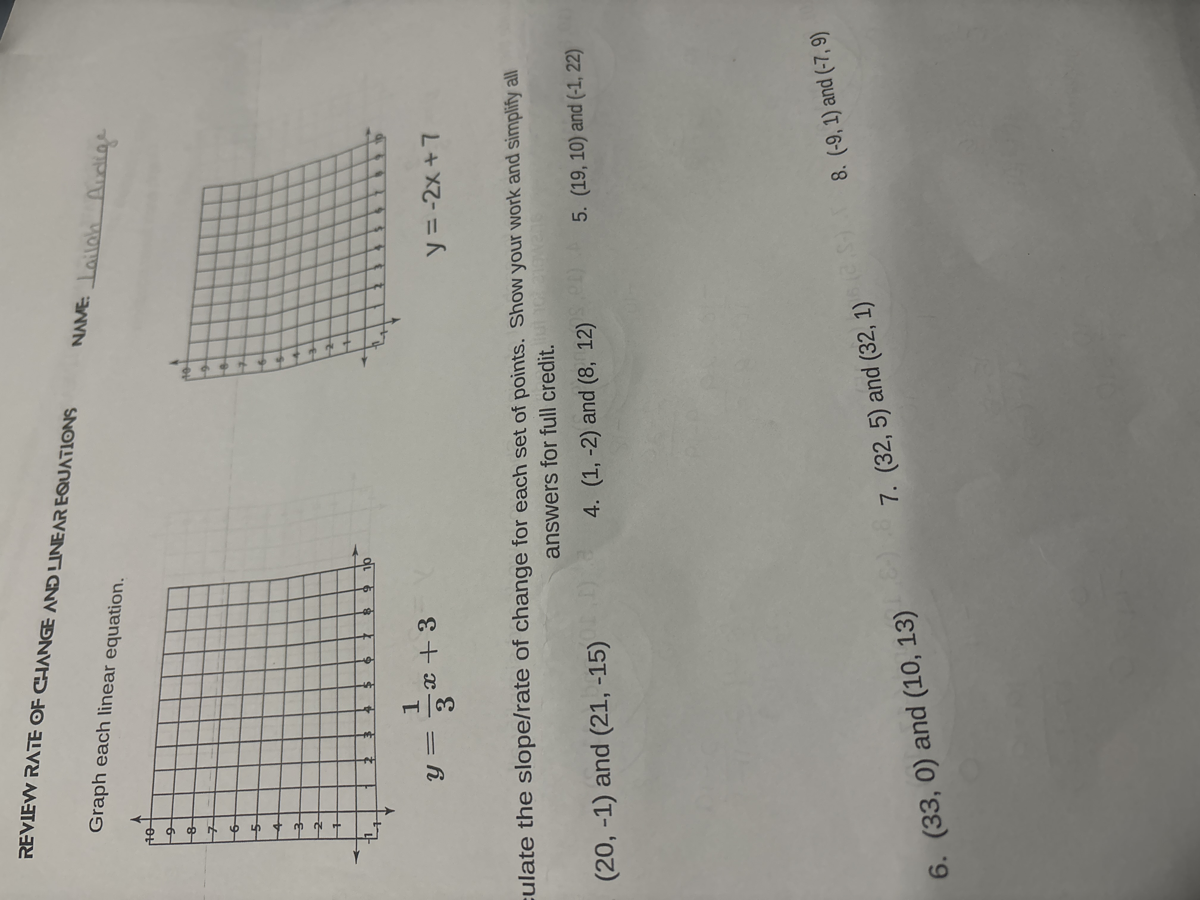 Graph each linear equation.y=-2x+7ulate the sloperate | Chegg.com