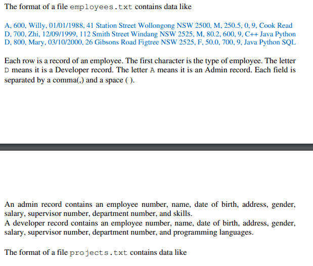Solved Define a superclass Employee and two sub-classes | Chegg.com