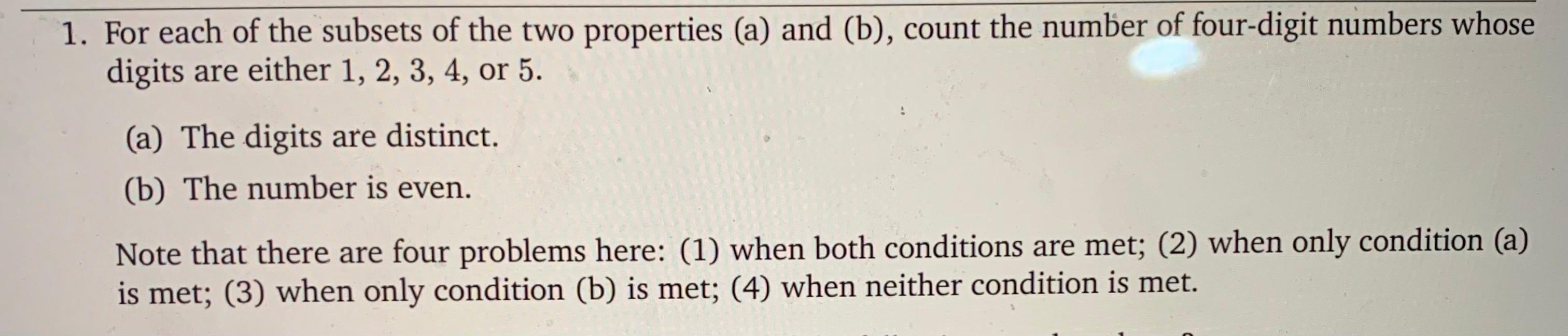 Solved 1. For each of the subsets of the two properties (a) | Chegg.com