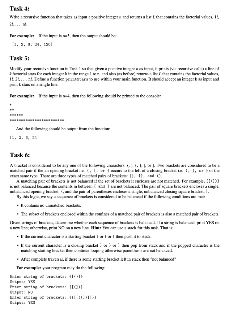 Solved Task 4: Write a recursive function that takes as | Chegg.com