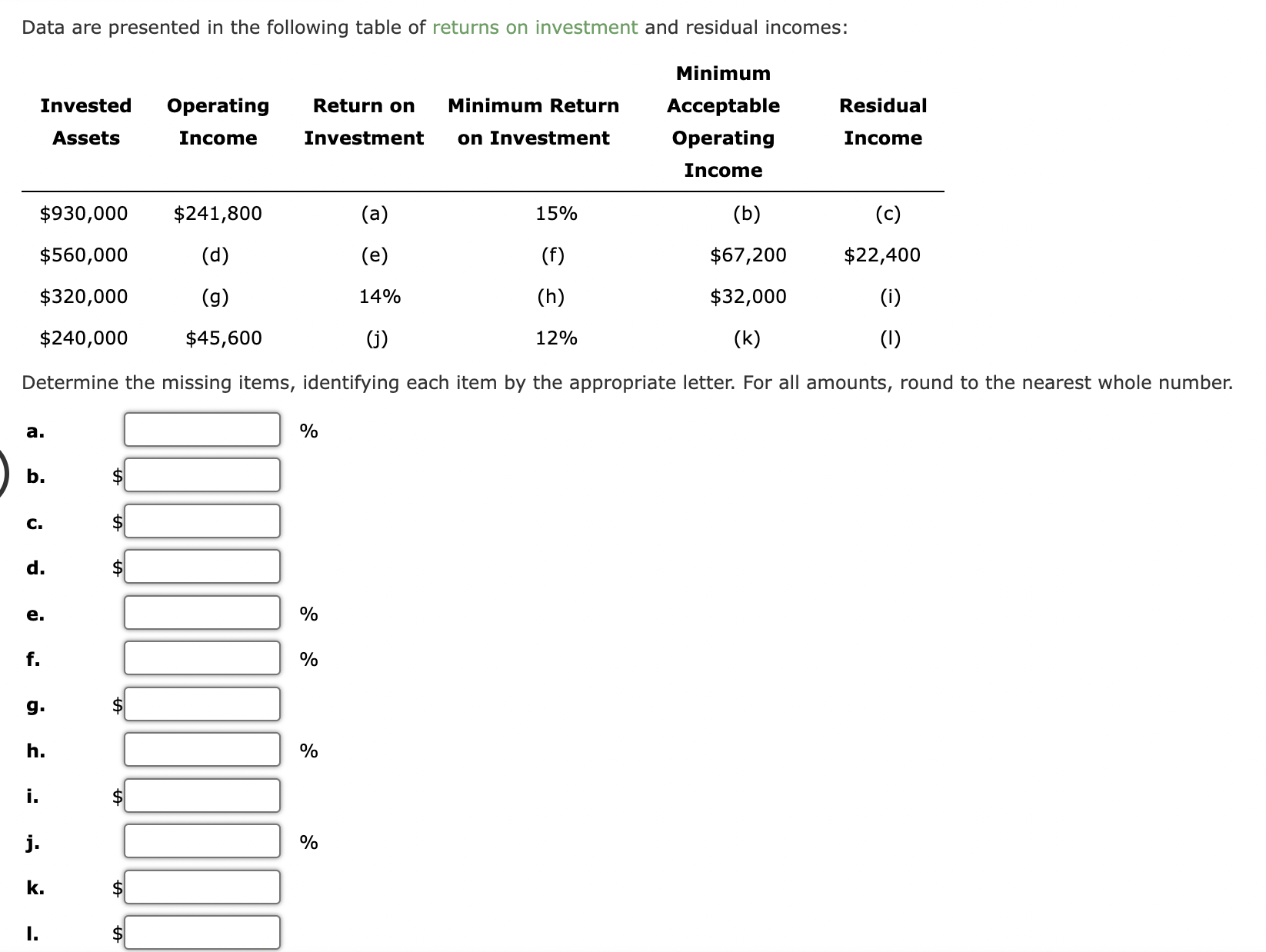 Solved Data are presented in the following table of returns | Chegg.com