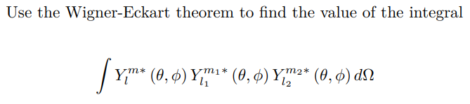 Solved Use the Wigner-Eckart theorem to find the value of | Chegg.com