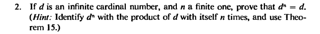 Solved 2. If d is an infinite cardinal number, and n a | Chegg.com