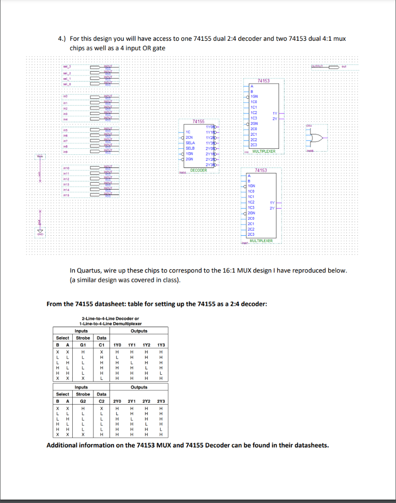 Solved 4.) For this design you will have access to one 74155 | Chegg.com