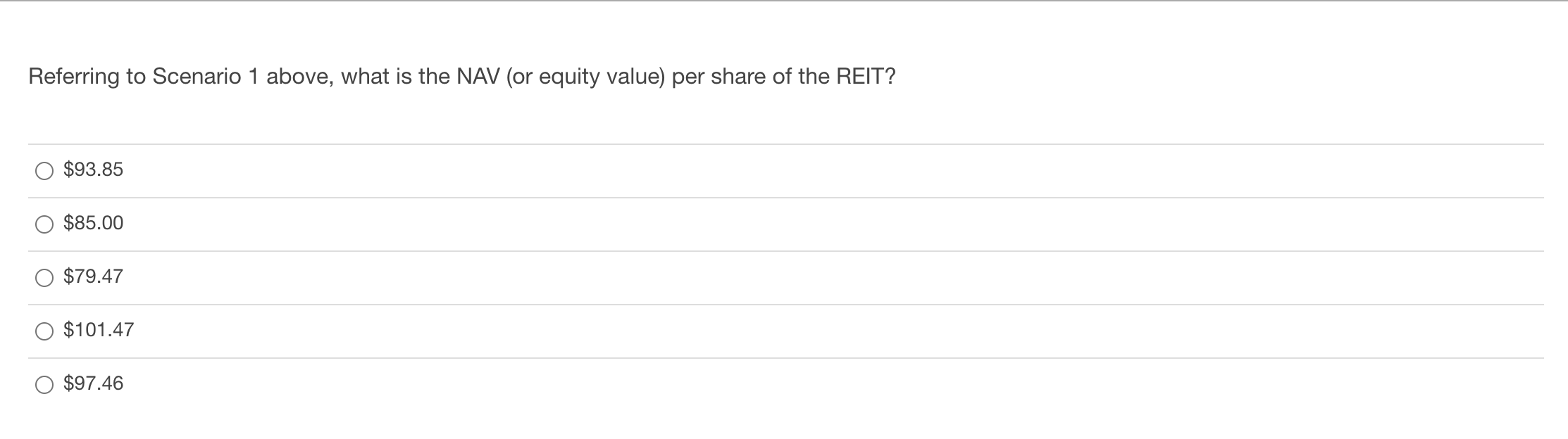Solved Scenario 1. A REIT has a stable NOI of $15 per share | Chegg.com