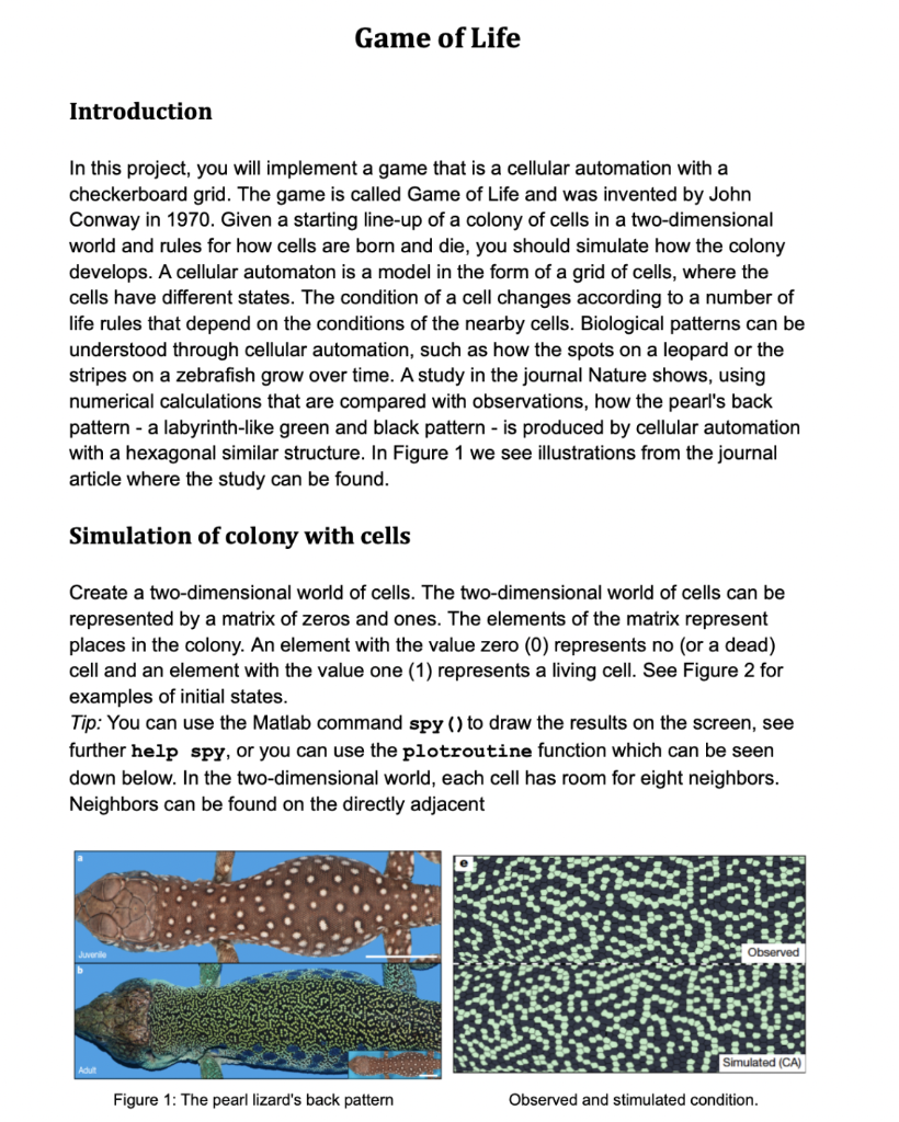 Solved Game of Life Introduction In this project, you will | Chegg.com