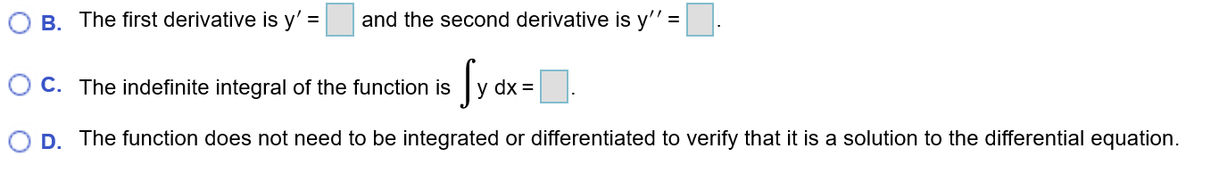 Solved Verify by substitution that the given function is a | Chegg.com
