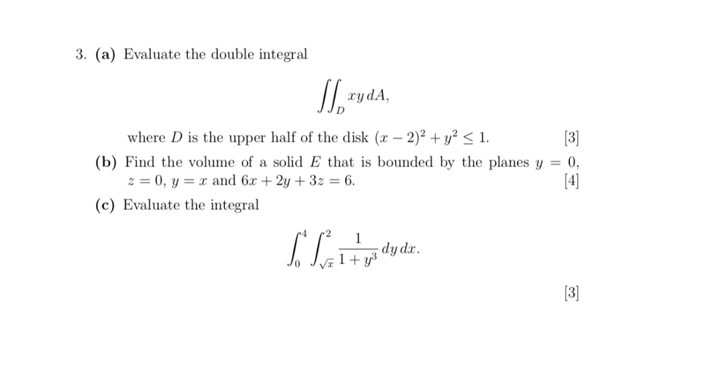 Solved . (a) Evaluate the double integral ydA, where D is | Chegg.com