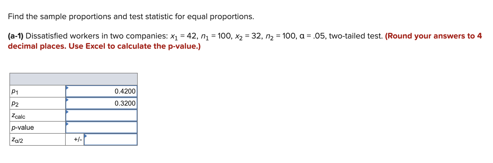 Solved Find the sample proportions and test statistic for | Chegg.com