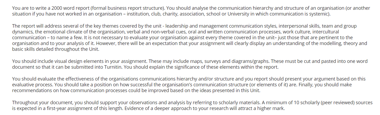 Solved You are to write a 2000 word report (formal business | Chegg.com