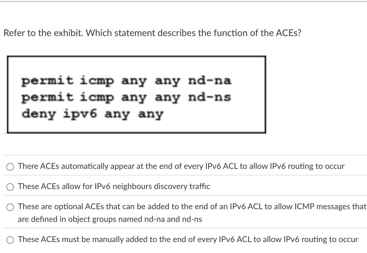 Solved Refer to the exhibit. Which statement describes the | Chegg.com