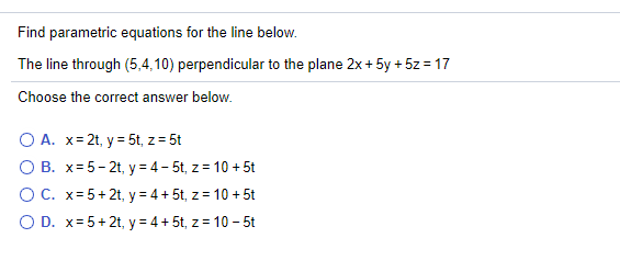 Solved 1 Find A Parametric Equation For The Line Through