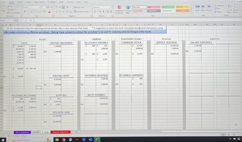 Complete excel spreadsheet for the following | Chegg.com
