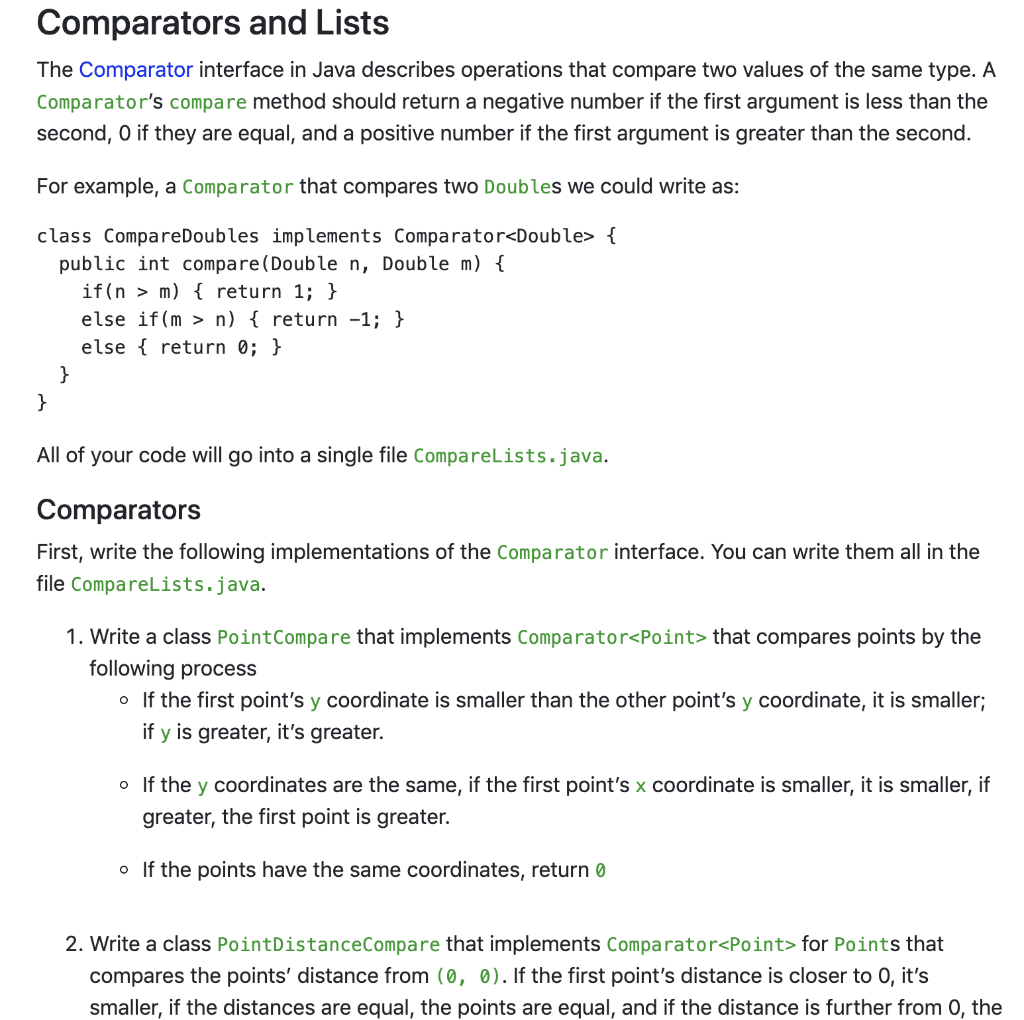 Comparators And Lists The Comparator Interface In