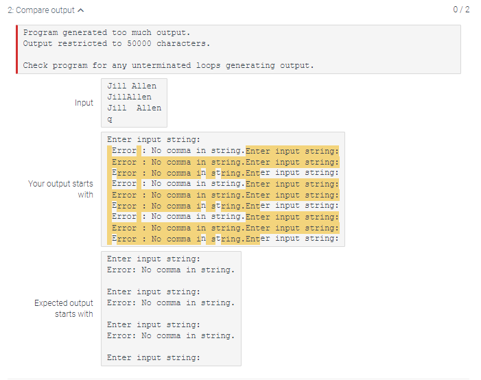 Solved (1) Prompt the user for a string that contains two | Chegg.com