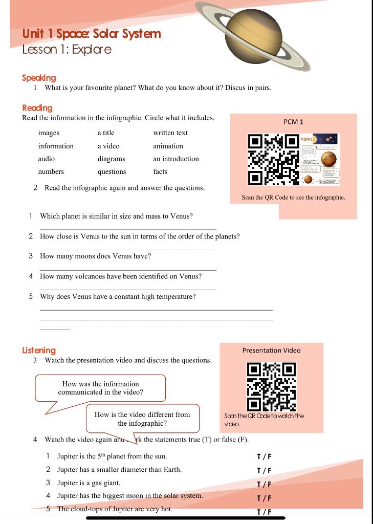 Solved Unit 1 Space: Solar System Lesson 1: Explore o | Chegg.com