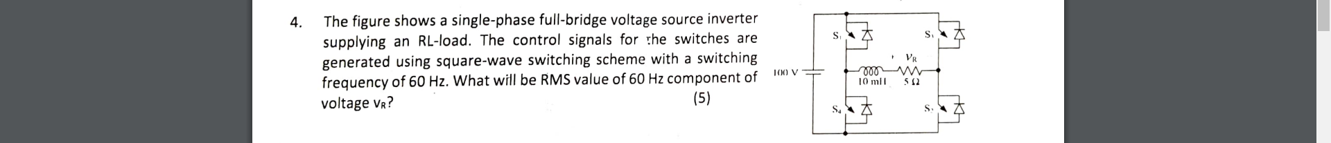 Solved The figure shows a single-phase full-bridge voltage | Chegg.com