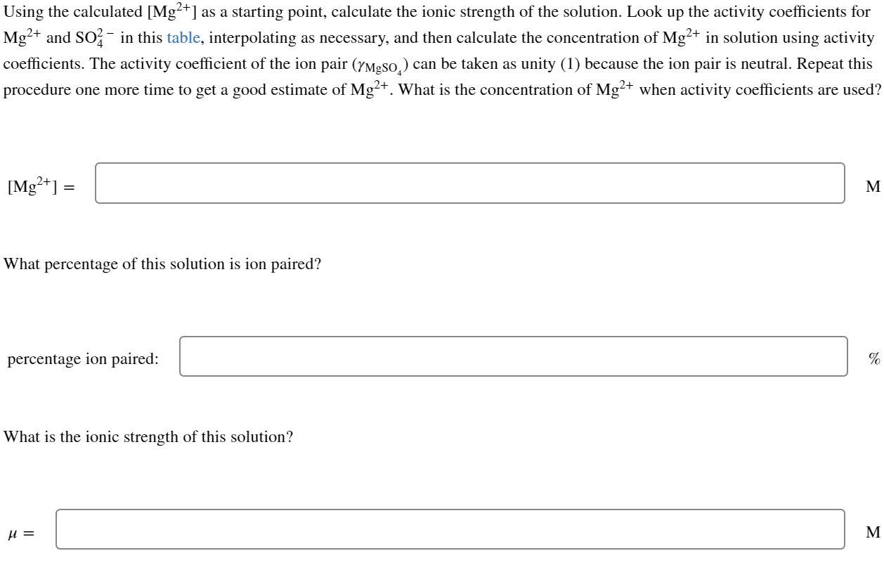 Using the calculated [Mg2+][Mg2+] as a starting | Chegg.com