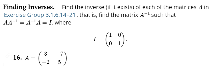 Solved Finding Inverses. Find the inverse (if it exists) of | Chegg.com