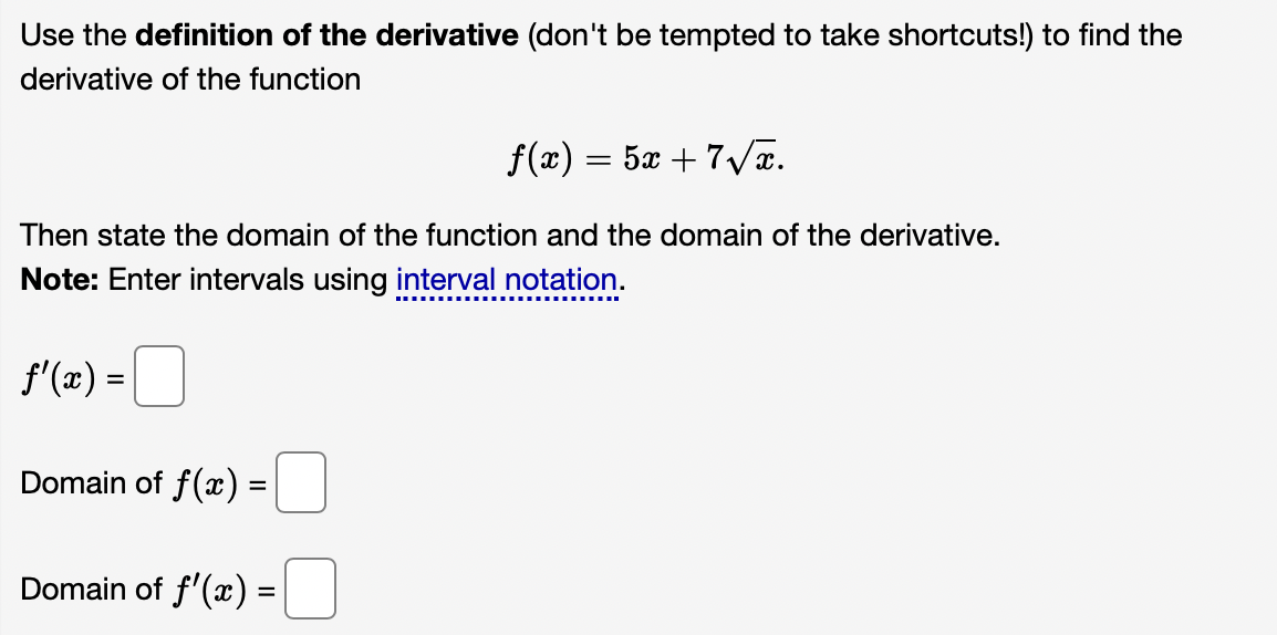 Solved Use the definition of the derivative (don't be | Chegg.com