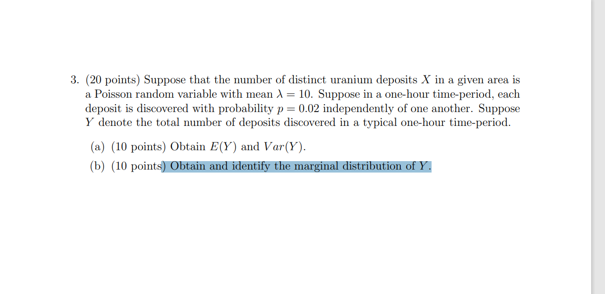 Solved 3. (20 points) Suppose that the number of distinct | Chegg.com