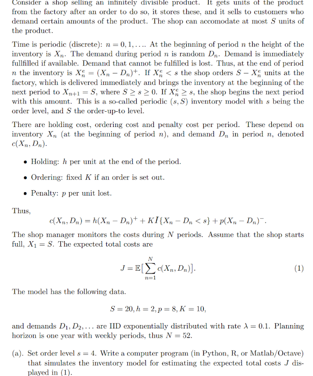 Solved Consider a shop selling an infinitely divisible | Chegg.com