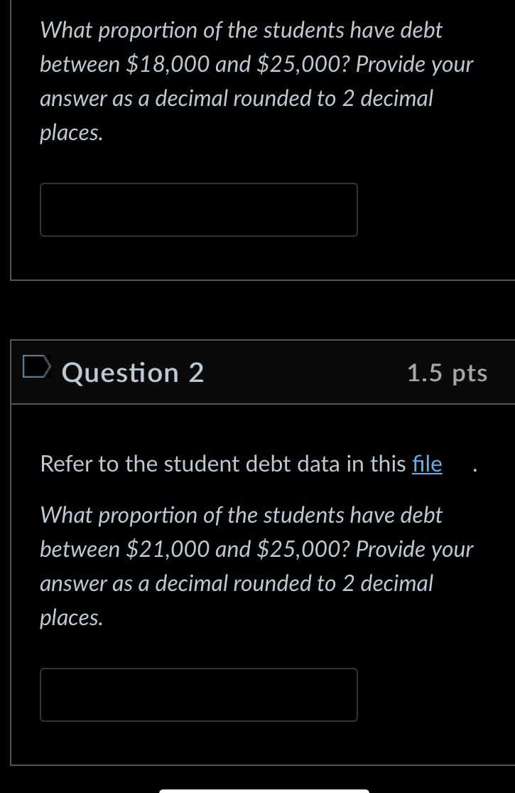 Solved Output for Questions 1 \& 2: Student Debt The boxplot | Chegg.com