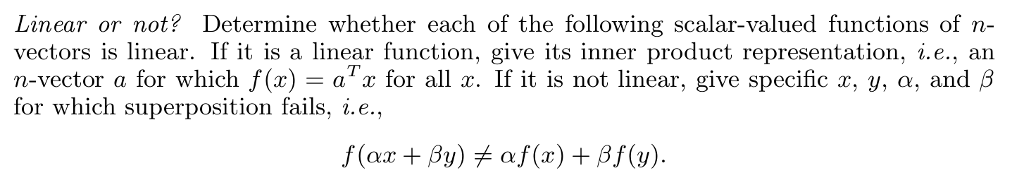 Solved sca Linear or not? Determine whether each of the | Chegg.com