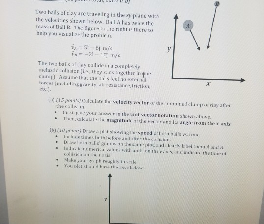 Solved U pune LULUI, PULSU-) Two balls of clay are traveling | Chegg.com