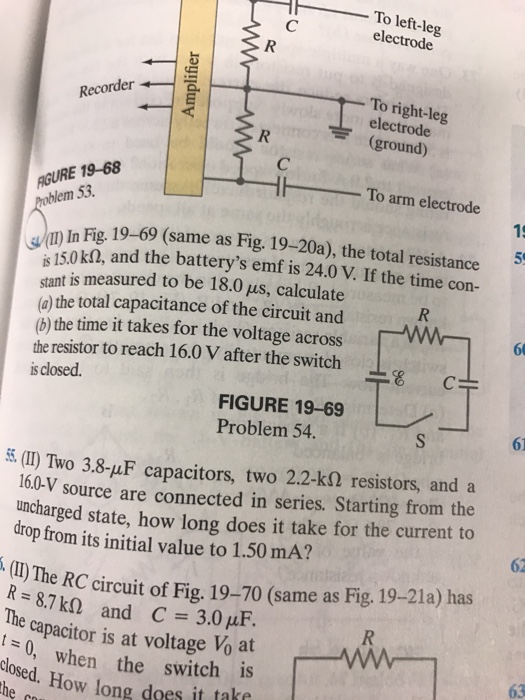 Solved To left-leg electrode Recorder To right-leg electrode | Chegg.com