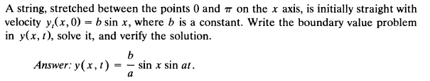 Solved A string, stretched between the points 0 and 7 on the | Chegg.com