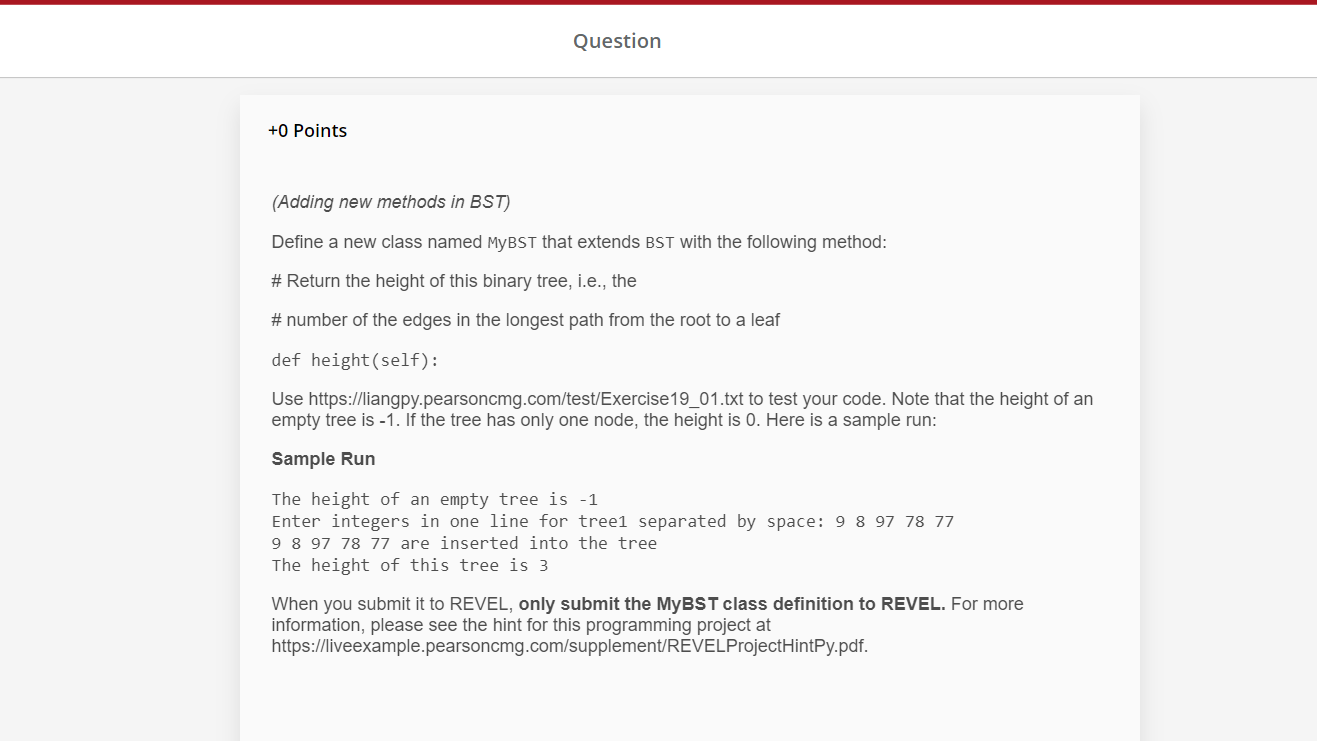 Solved Question 0 Points Adding New Methods In Bst Define 