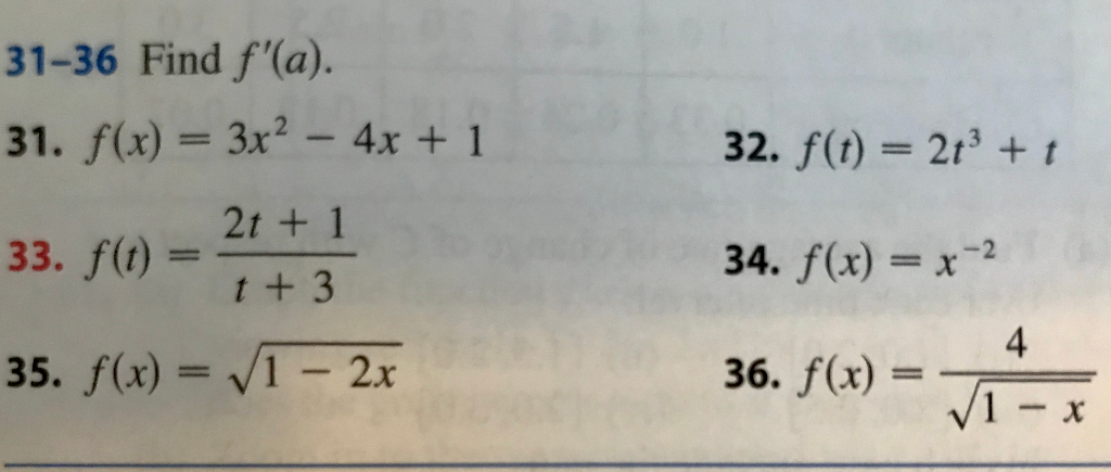 Solved Find the derivative USING ONLY THE DEFINITION OF A | Chegg.com