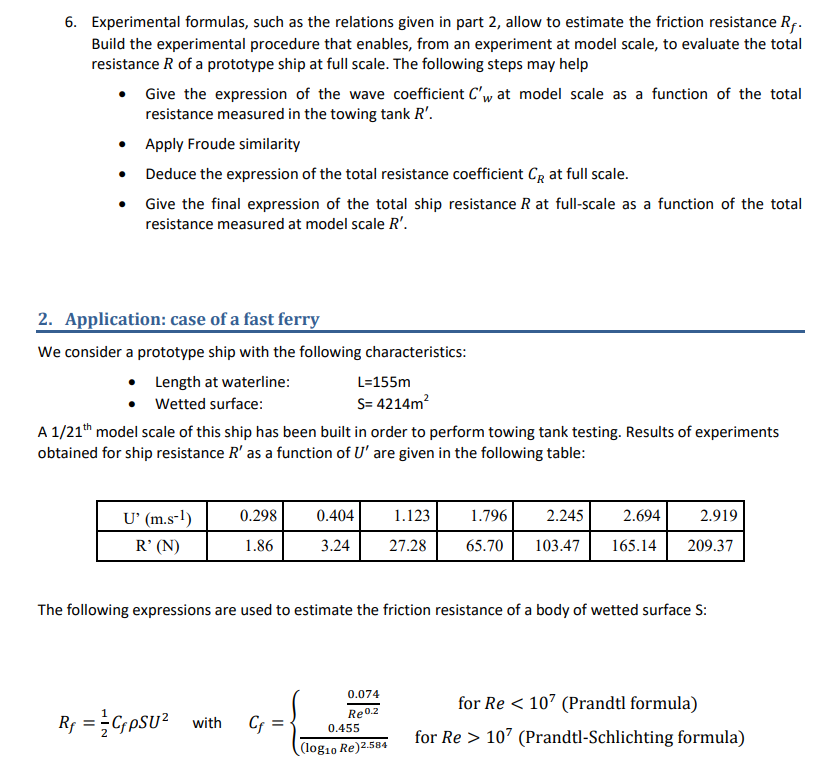 Solved 6. Experimental formulas, such as the relations given | Chegg.com