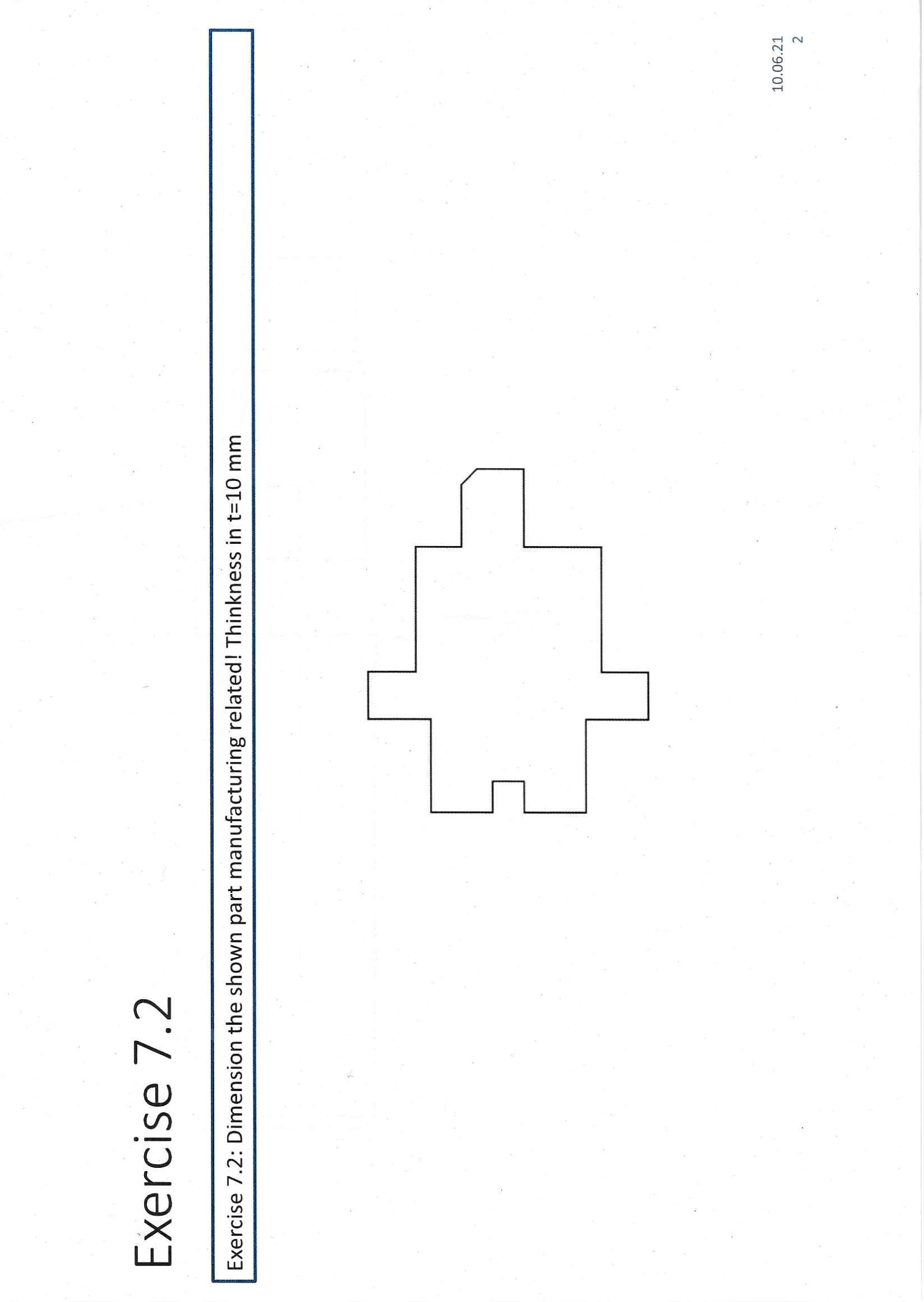 Exercise 7.2: Dimension the shown part manufacturing | Chegg.com