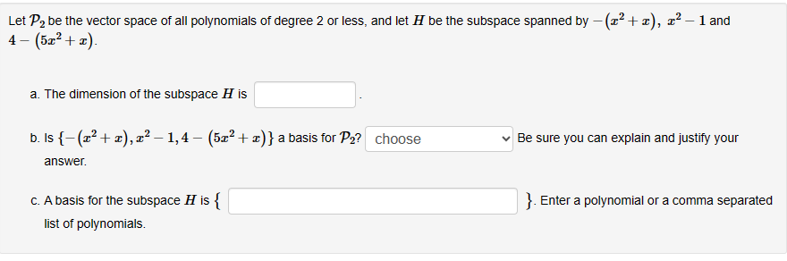 Solved Let P2 be the vector space of all polynomials of | Chegg.com