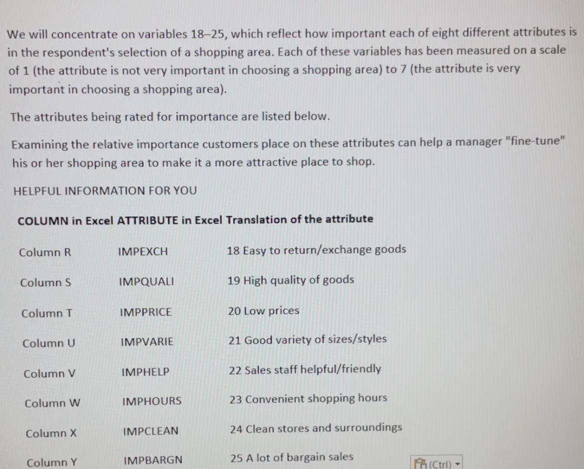 We will concentrate on variables 18-25, which reflect | Chegg.com