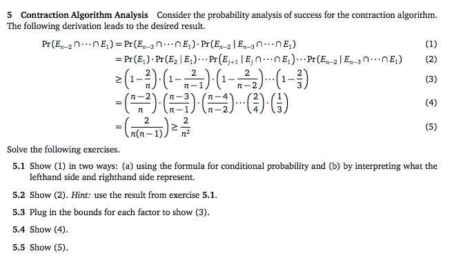 Solved 5 Contraction Algorithm Analysis Consider The 8226