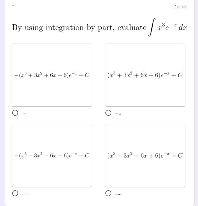 Solved 2 points By using integration by part, evaluate fre | Chegg.com