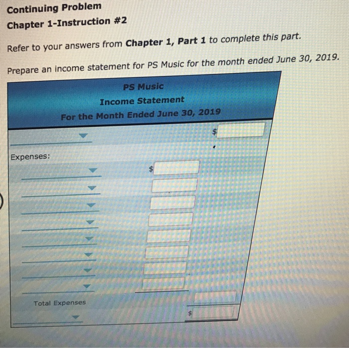 Continuing Problem Chapter 1-Instruction #2 Refer to | Chegg.com