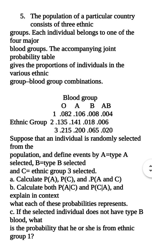 Solved The population of a particular country consists of | Chegg.com