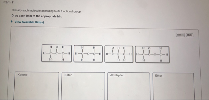 Solved Item 7 Classify each molecule according to its | Chegg.com
